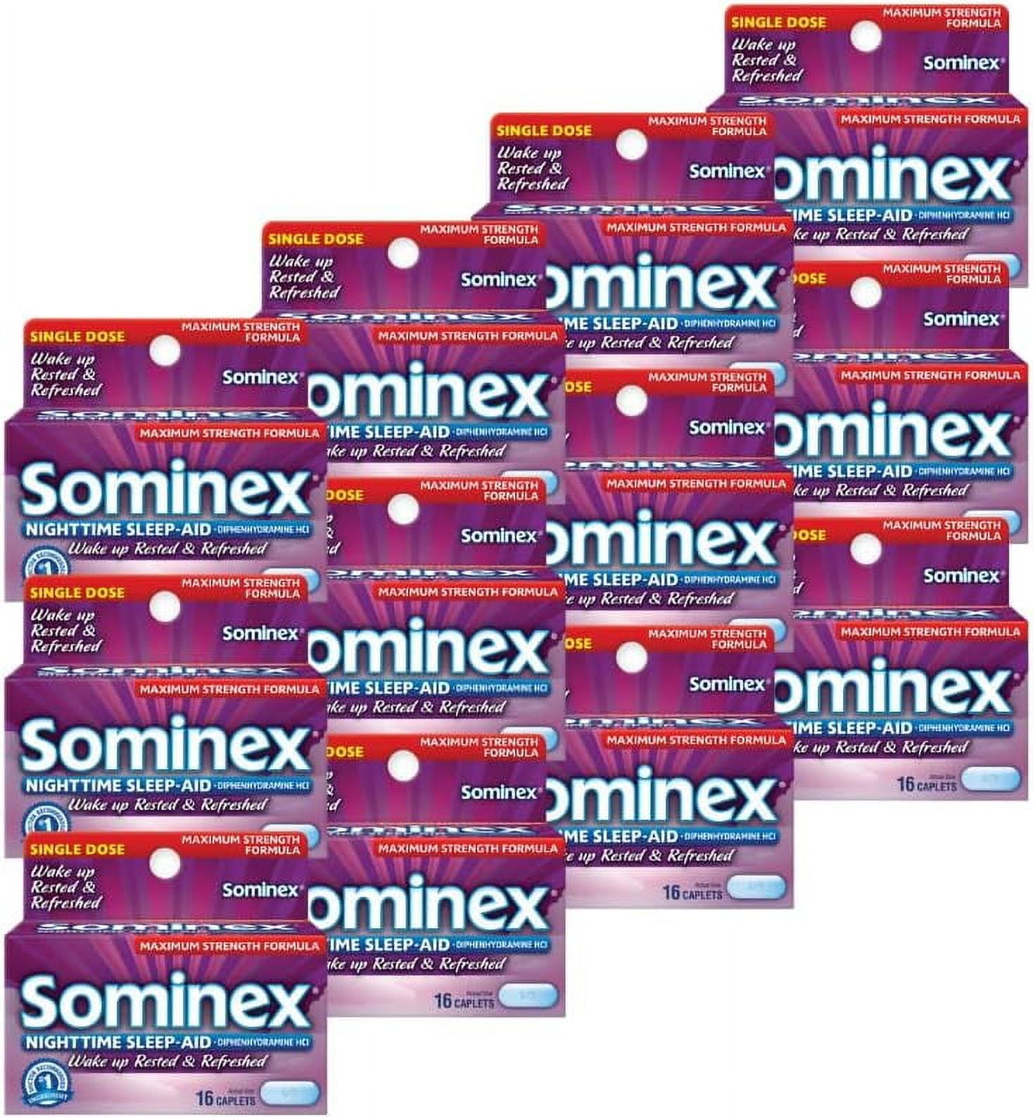 Sominex Nighttime Sleep-Aid Caplets, Maximum Strength, 16 ea, 16 ct ...
