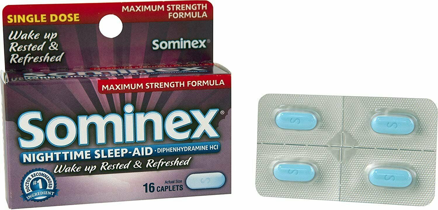 Sominex Nighttime Sleep-Aid Caplets, Maximum Strength, 16 ea HSA/FSA ...