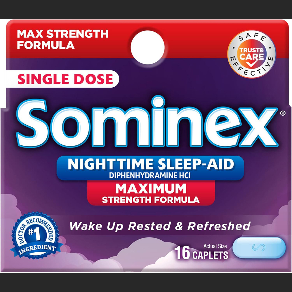 Sominex Nighttime Sleep-Aid Caplets, Maximum Strength, 16 ea - Walmart.com