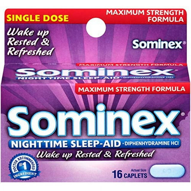 Sominex Nighttime Sleep-Aid Tablets, Maximum Strength Formula, Single ...