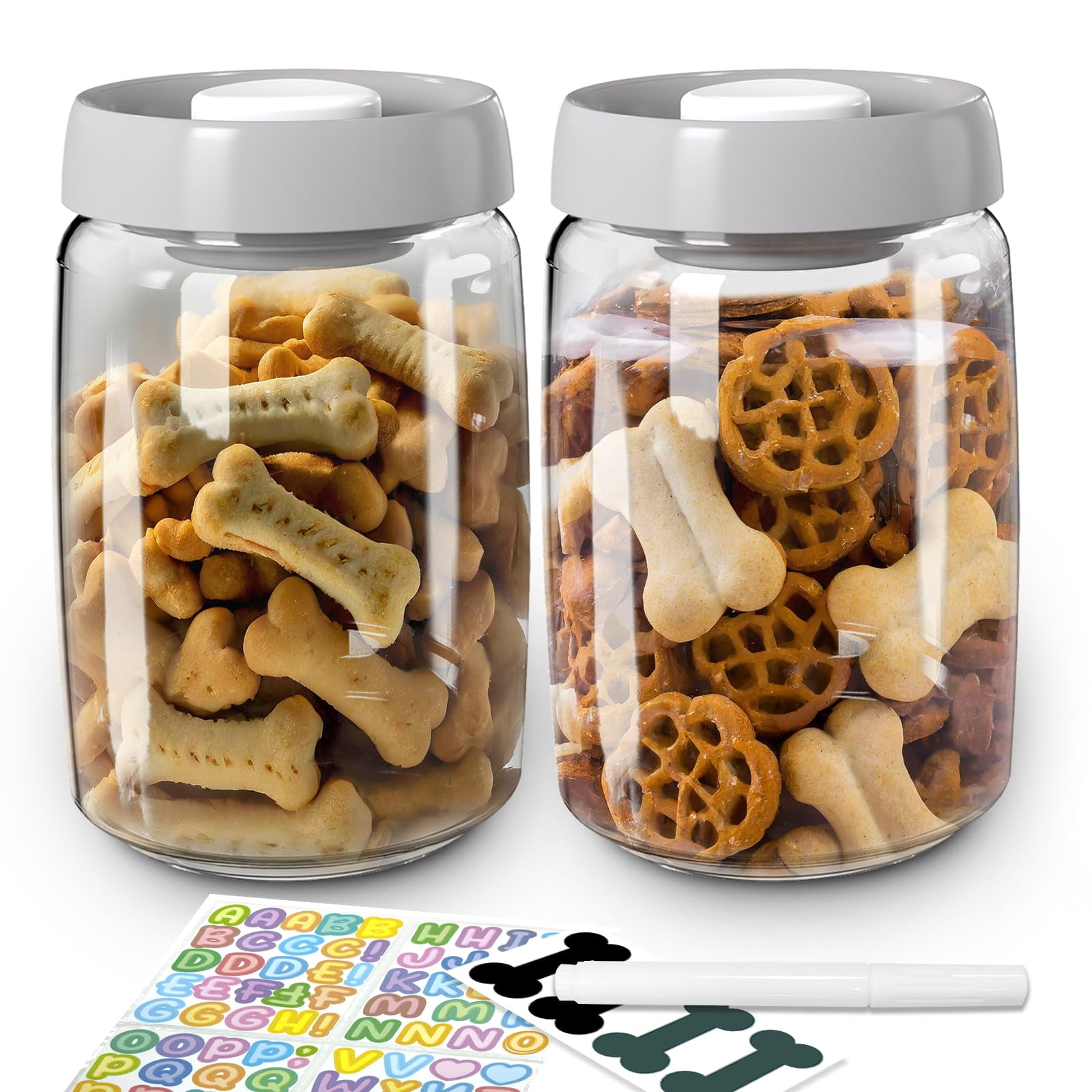 Somkaco 2 PACK SAF21 Treat Container Airtight Treat Jar, Pet Treat ...