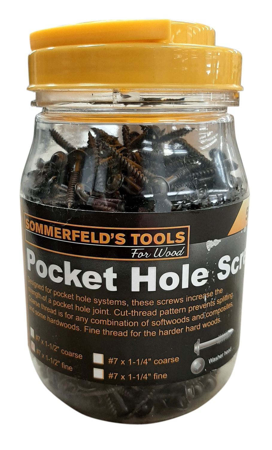 Sommerfeld Tools Pocket Hole Screws #7 1-1/2-Inch #2 Square Drive ...