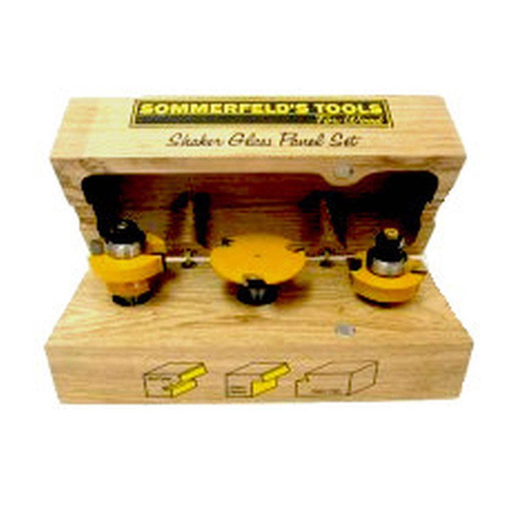 Sommerfeld's 3 Piece Shaker Glass Panel Door Set 1/2-Inch Shank For ...