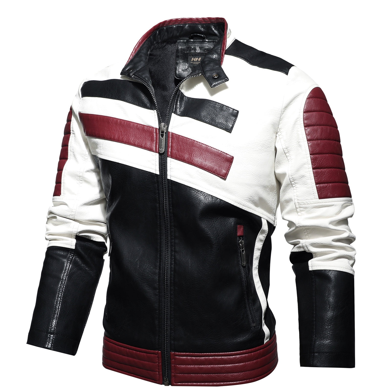 Somuwie Clearance Men's Motorcycle Racing Suit Color Blocking PU ...