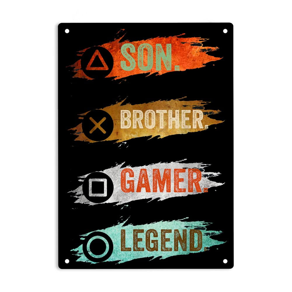 Son Brother Gamer Legend Signs Metal Tin Sign, Gaming Old Gamer Poster ...
