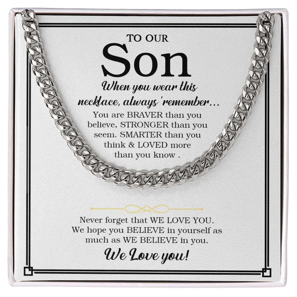 To Our Son Chain Necklace, Gift for Son from Parents, Son Birthday, Son ...