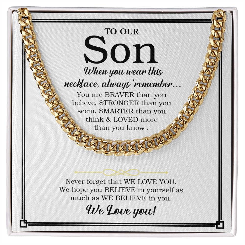 To Our Son Chain Necklace, Gift for Son from Parents, Son Birthday, Son ...