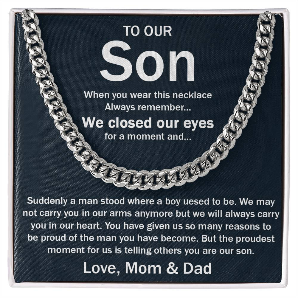 To Our Son Chain Necklace, Gifts for Son Birthday, Unique Gifts for Son ...