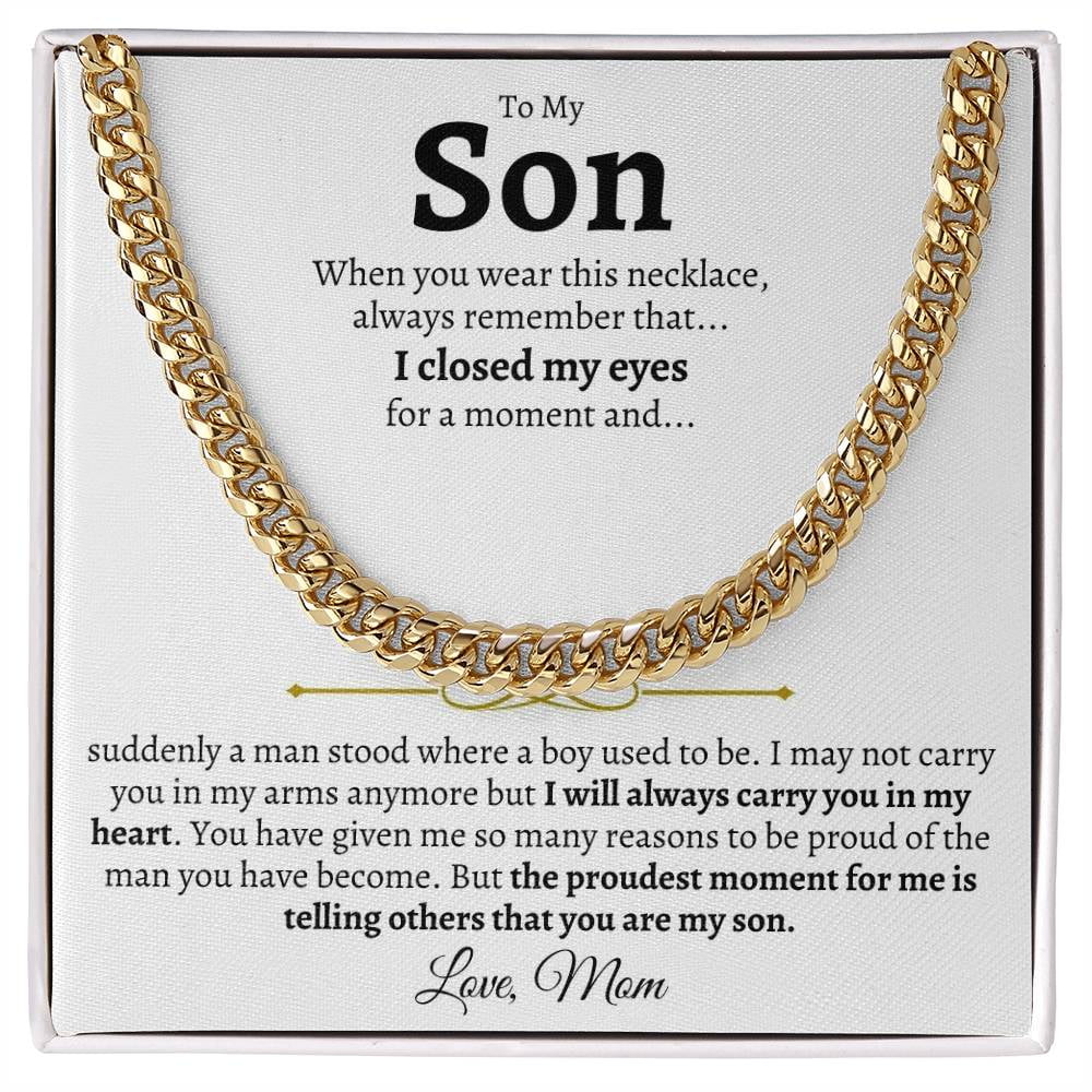 To My Son Chain Necklace, Necklace for Son from Mom, Gift for Him ...