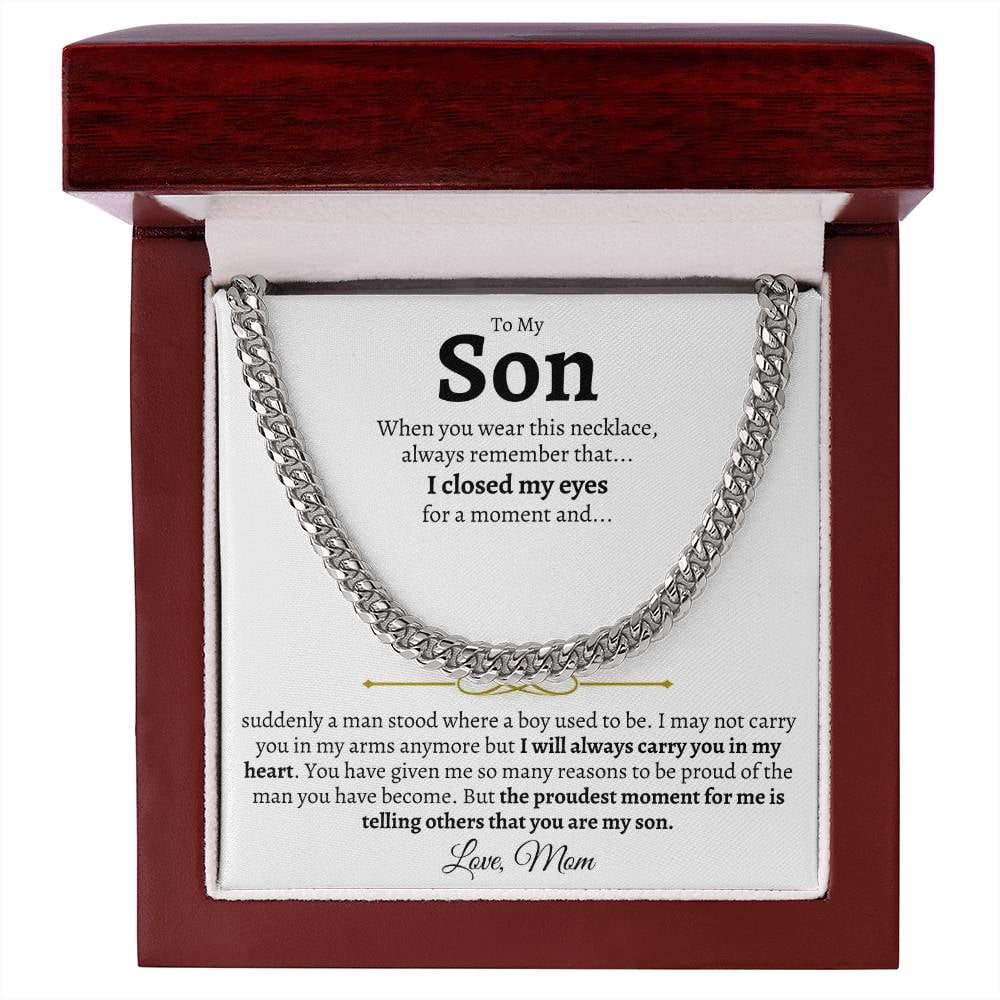 To My Son Chain Necklace, Necklace for Son from Mom, Gift for Him ...
