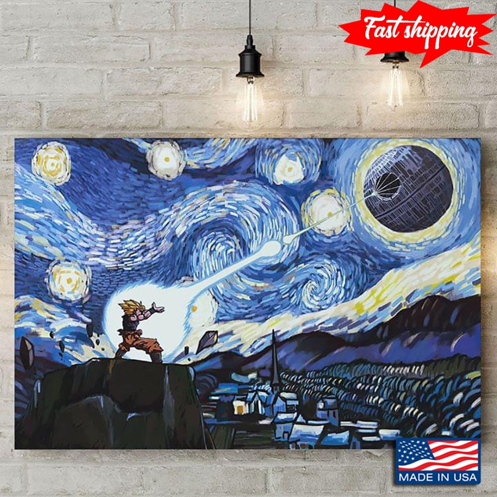 Son Goku And Death Star In The Starry Night Vincent Van Gogh 16 x 24 Inch Poster - Walmart.com