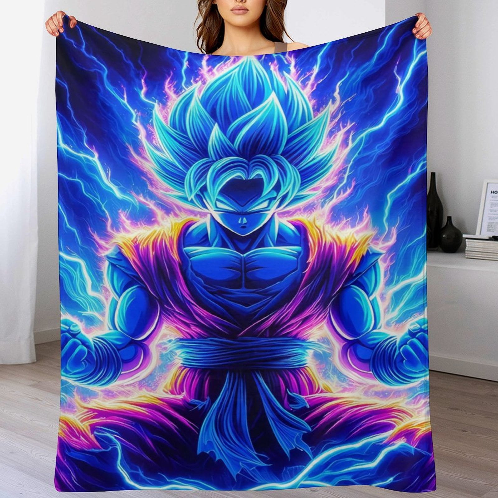 Son Goku Blanket Ultra Soft Warm Fleece Throw Blankets for Sofa Office ...