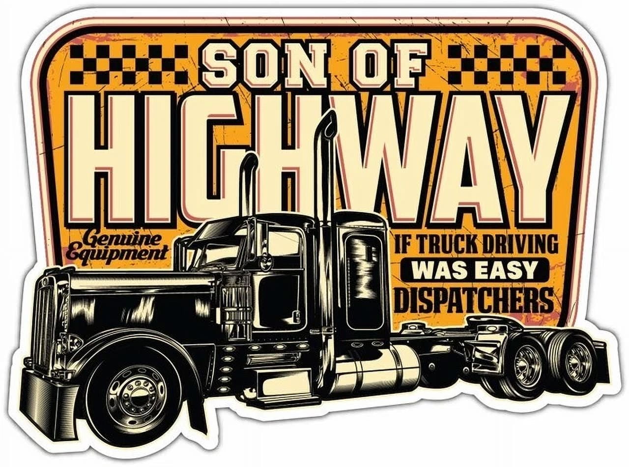 Son Of Highway Truck Driving Driver Car Stickerphone Decal Water Bottle ...