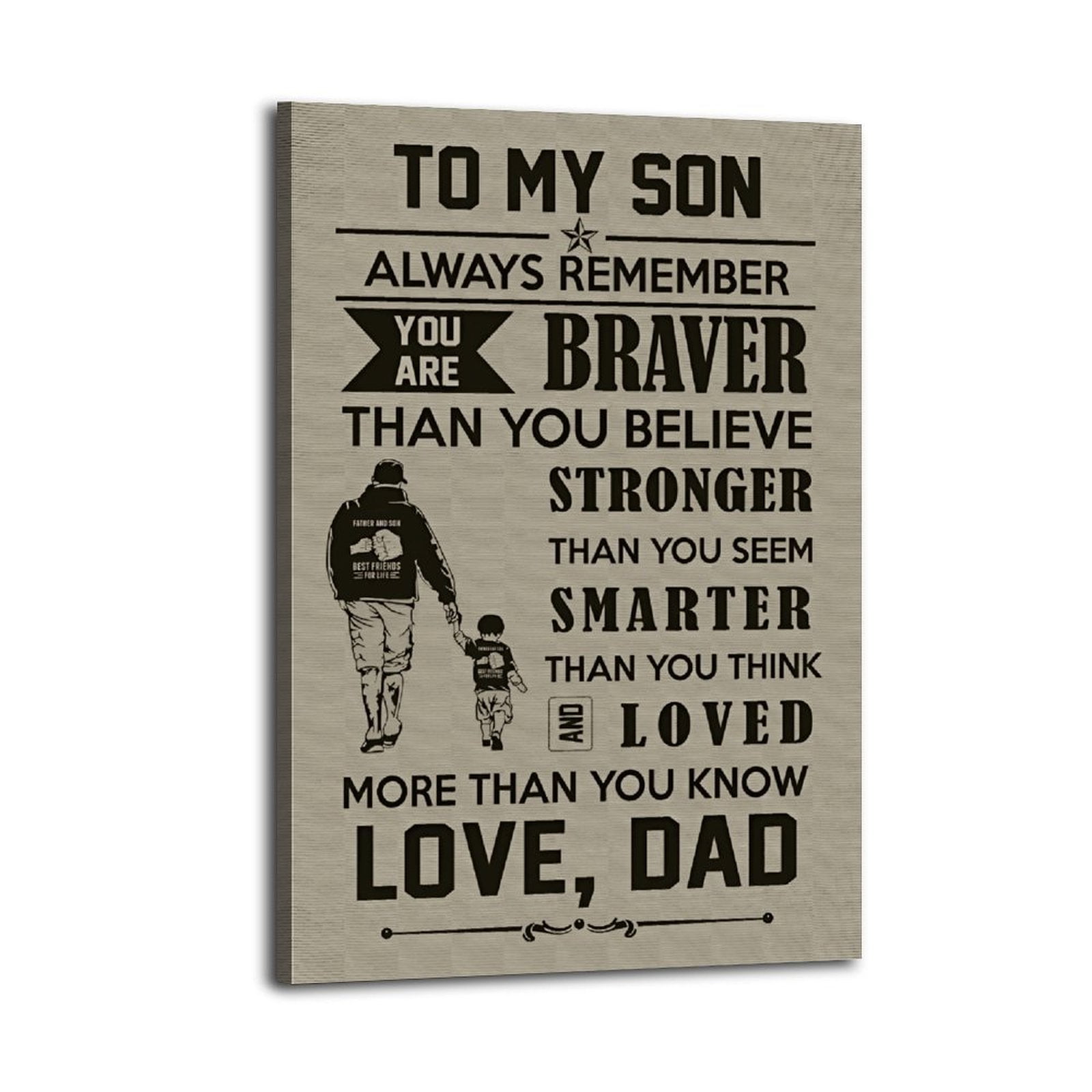 To My Son, Love Dad - Motivational Wall Art Print Poster Great Wall Art ...
