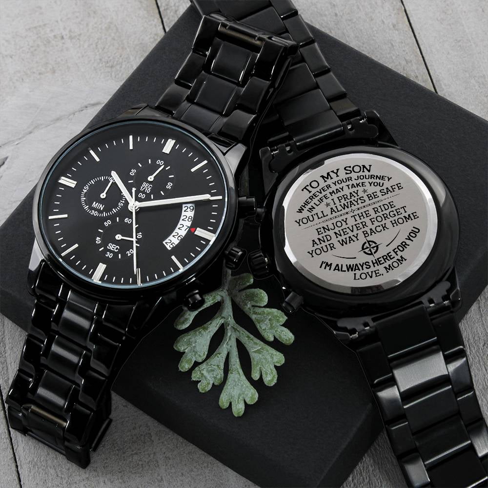 To My Son Love From Mom Engraved Watch - To My Son Watch Gift From Mom ...