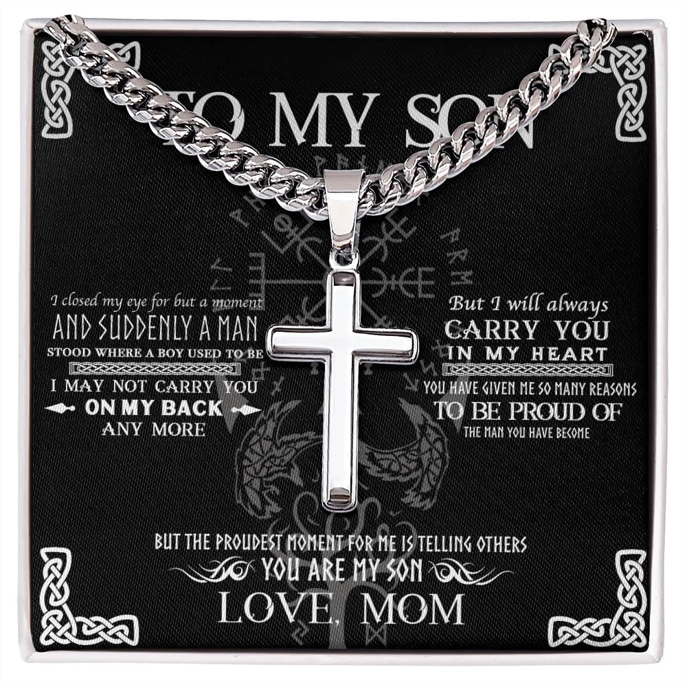 To My Son Necklace, Cross Necklace For Son, Viking Son Necklace, Gift ...