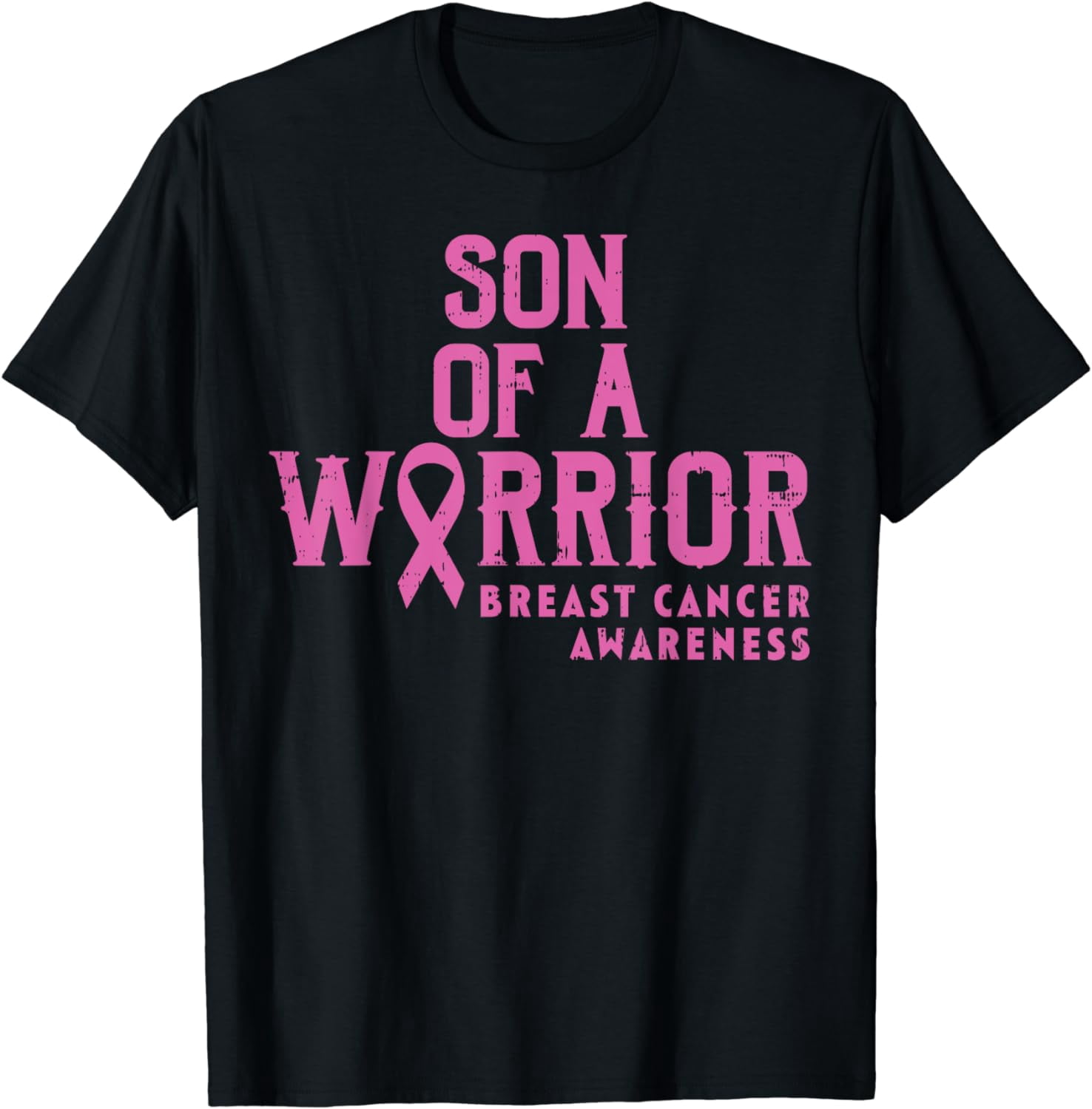 Son Of A Warrior Breast Cancer Awareness Support Mom Boys T-Shirt ...