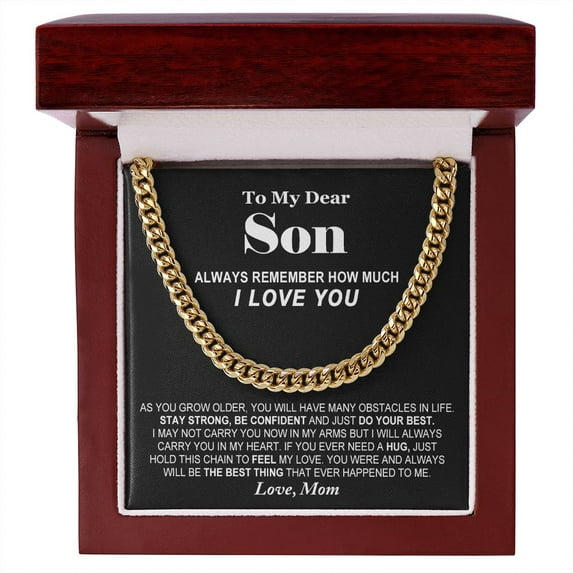 Son - The Best Thing, Cuban Link Chain - Stainless Steel/ Yellow Plated - Message Card & Gift ...
