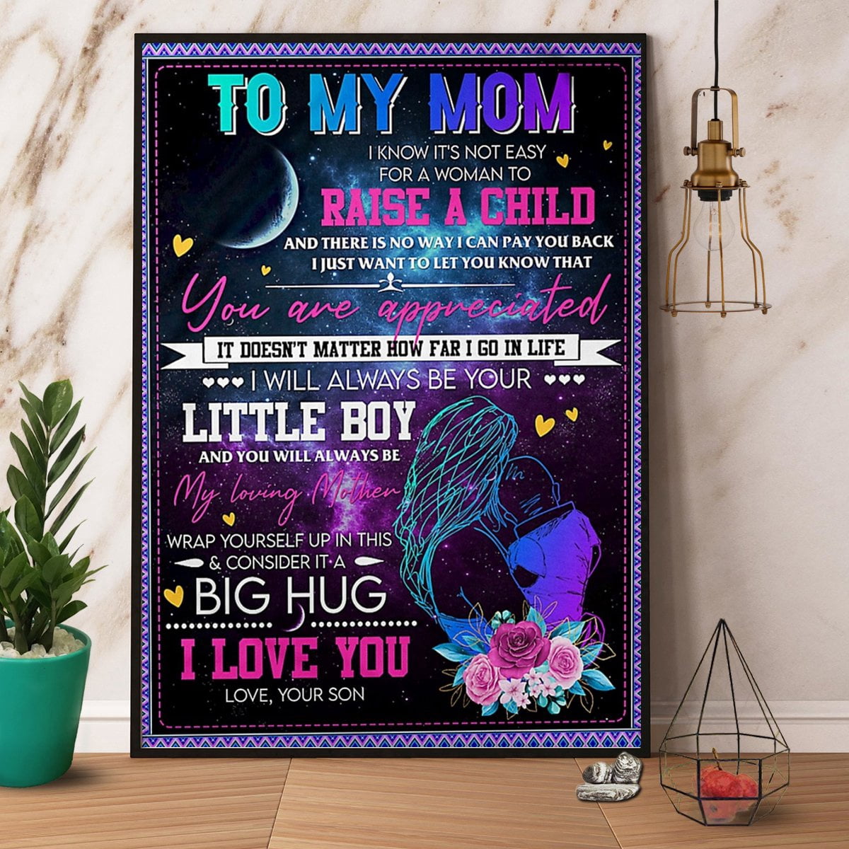 Son To My Mom My Loving Mother Consider It A Big Hug Floral True Family ...