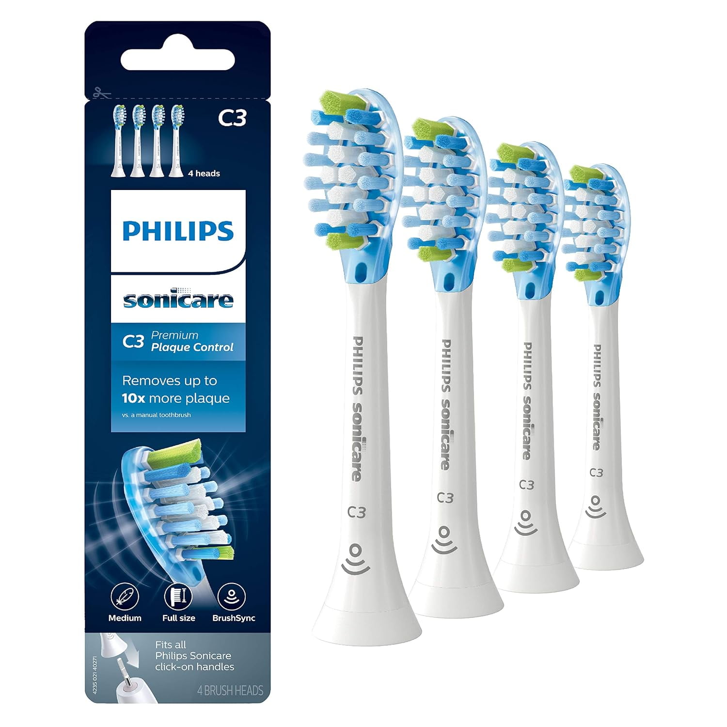 Son i C a R e Premium Plaque Control Replacement Toothbrush Heads ...