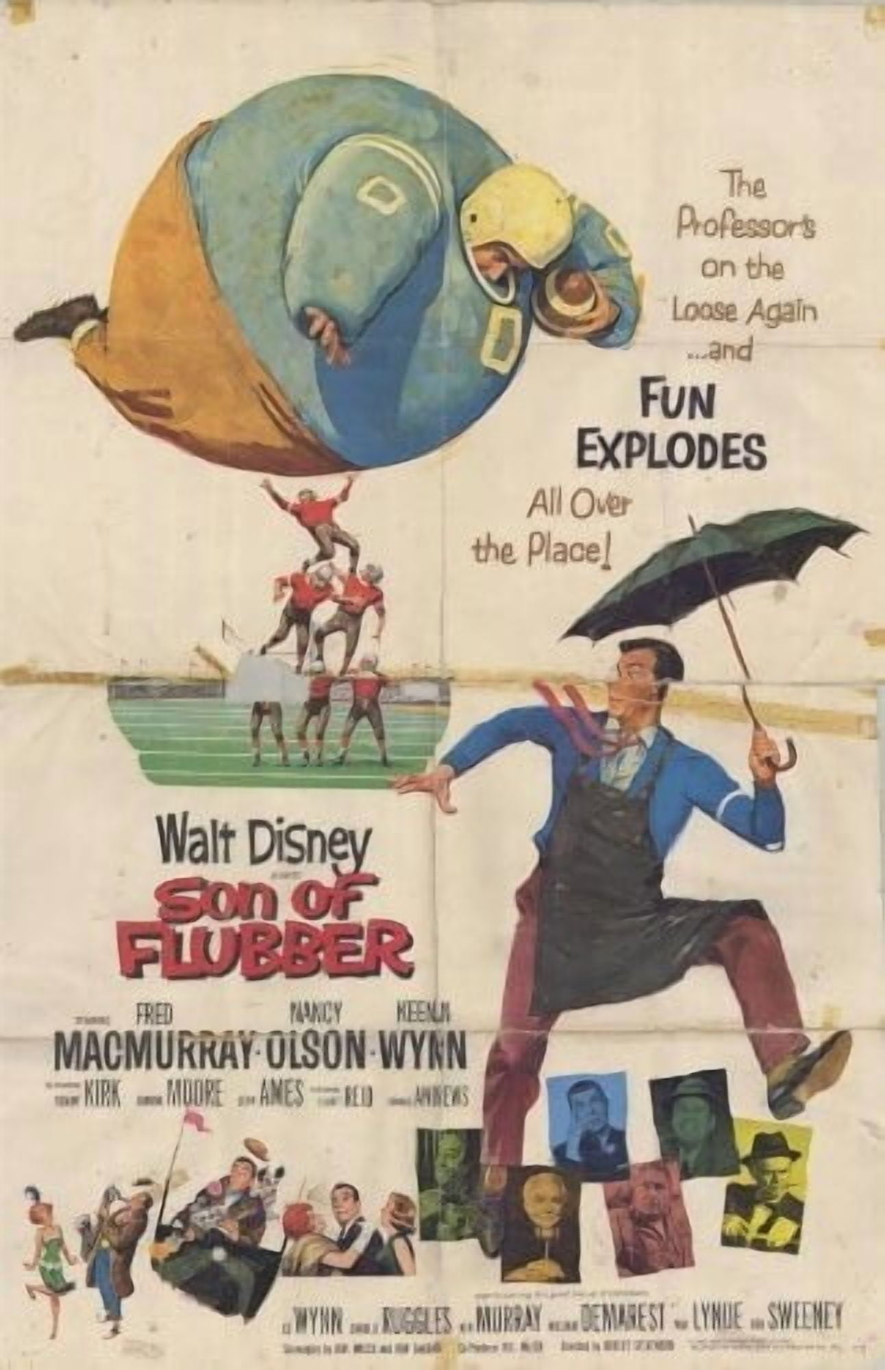 Son of Flubber Movie Poster(1963) -(Fred MacMurray)(Nancy Olson)(Tommy Kirk)(Leon Ames)(Joanna ...