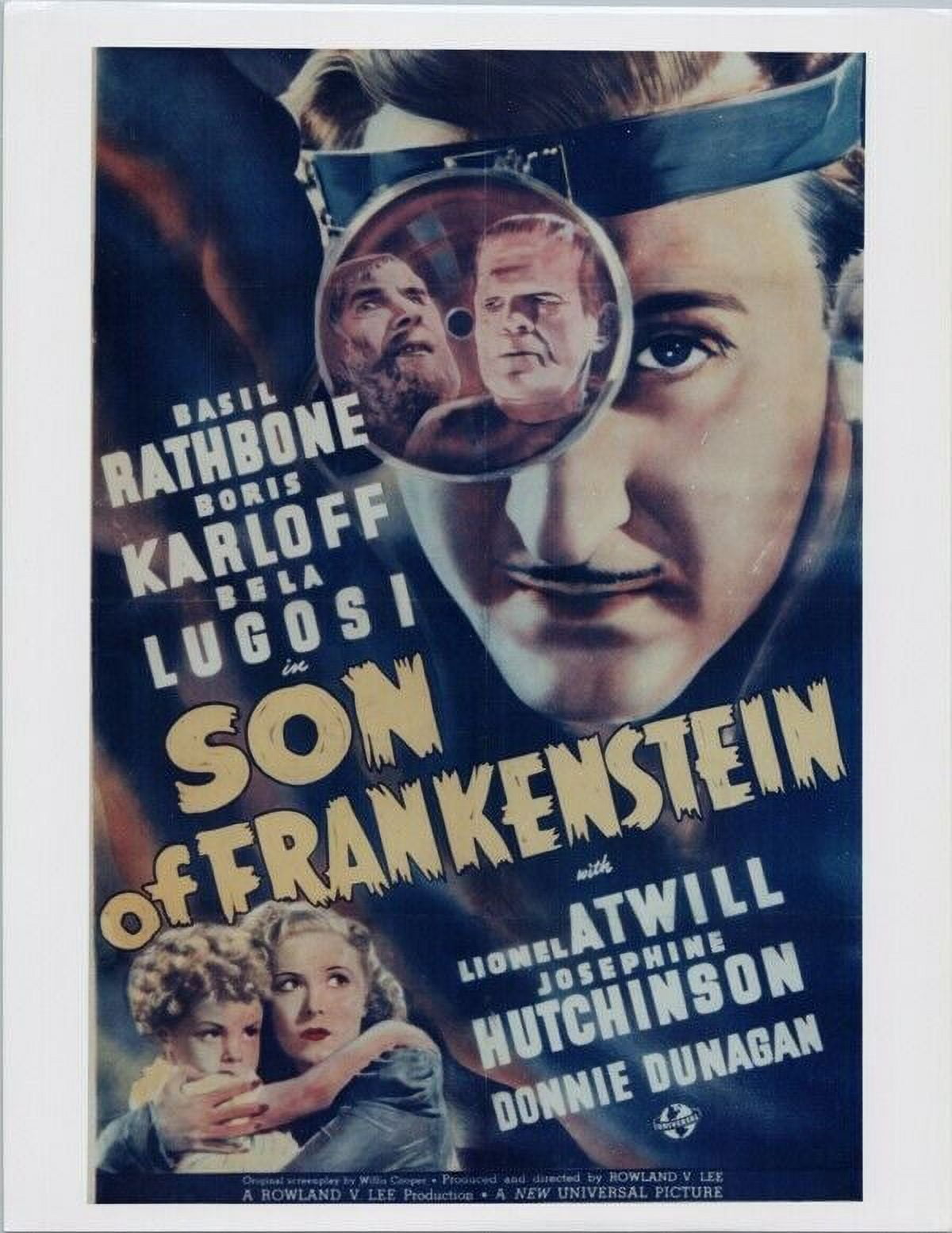 Son of Frankenstein Basil Rathbone Boris Karloff Bela Lugosi artwork ...