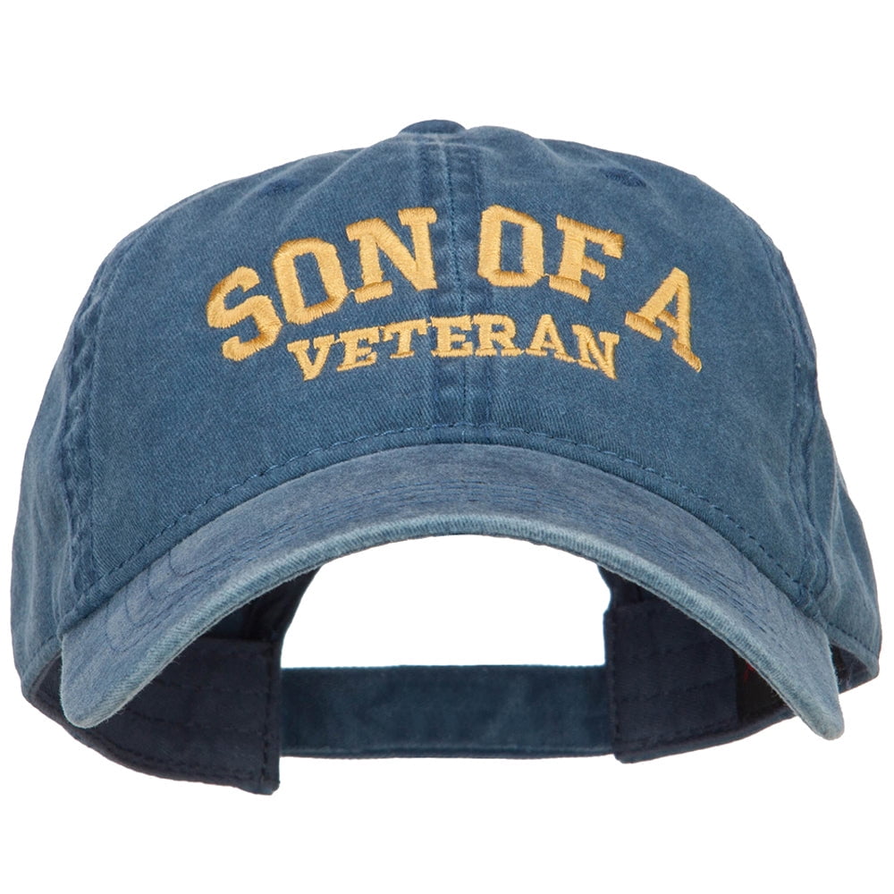 Son of a Veteran Embroidered Washed Cap - Navy OSFM - Walmart.com