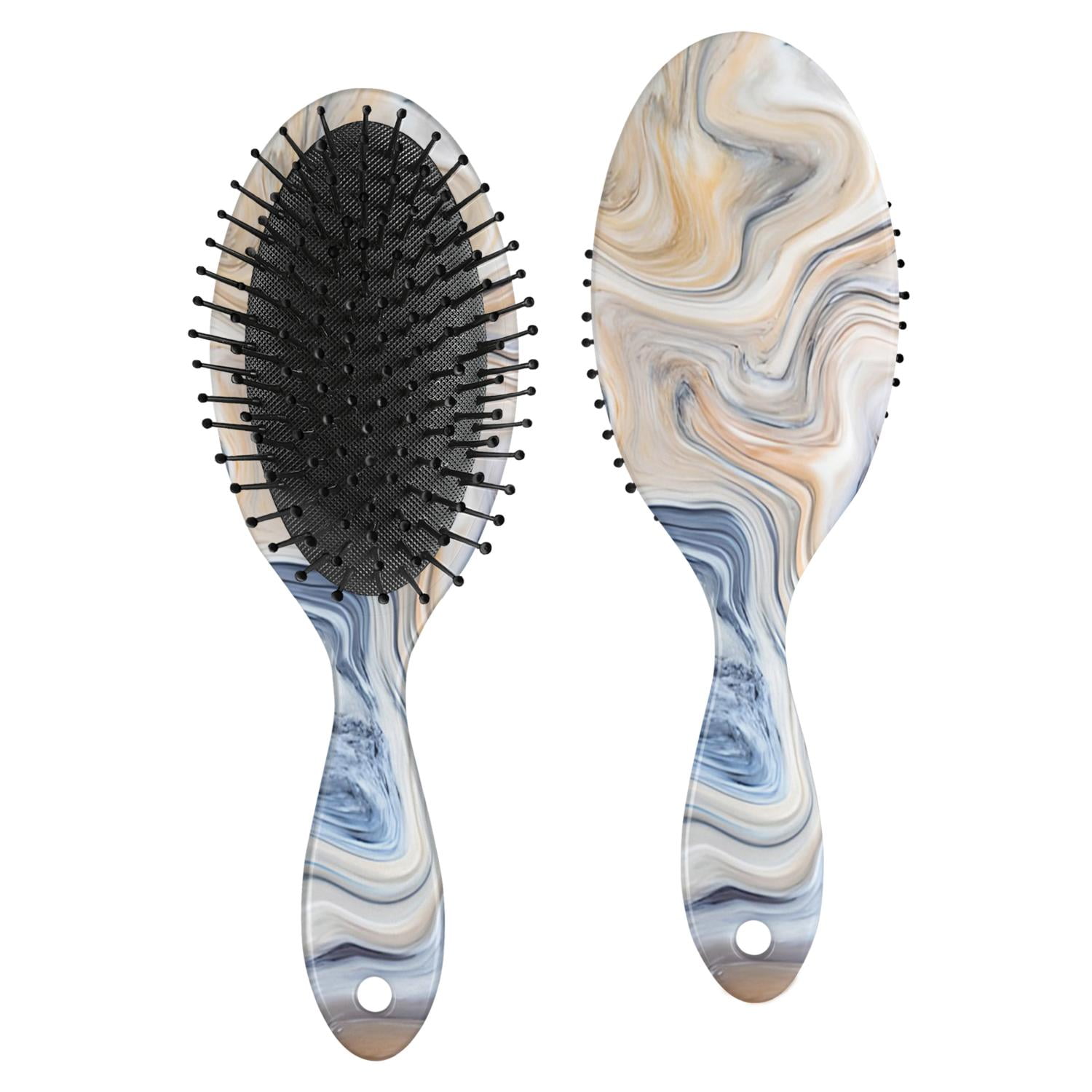 Sonalied 1 Pcs Marble Oval Soft Combs Detangler Wet Dry Air Cushion ...