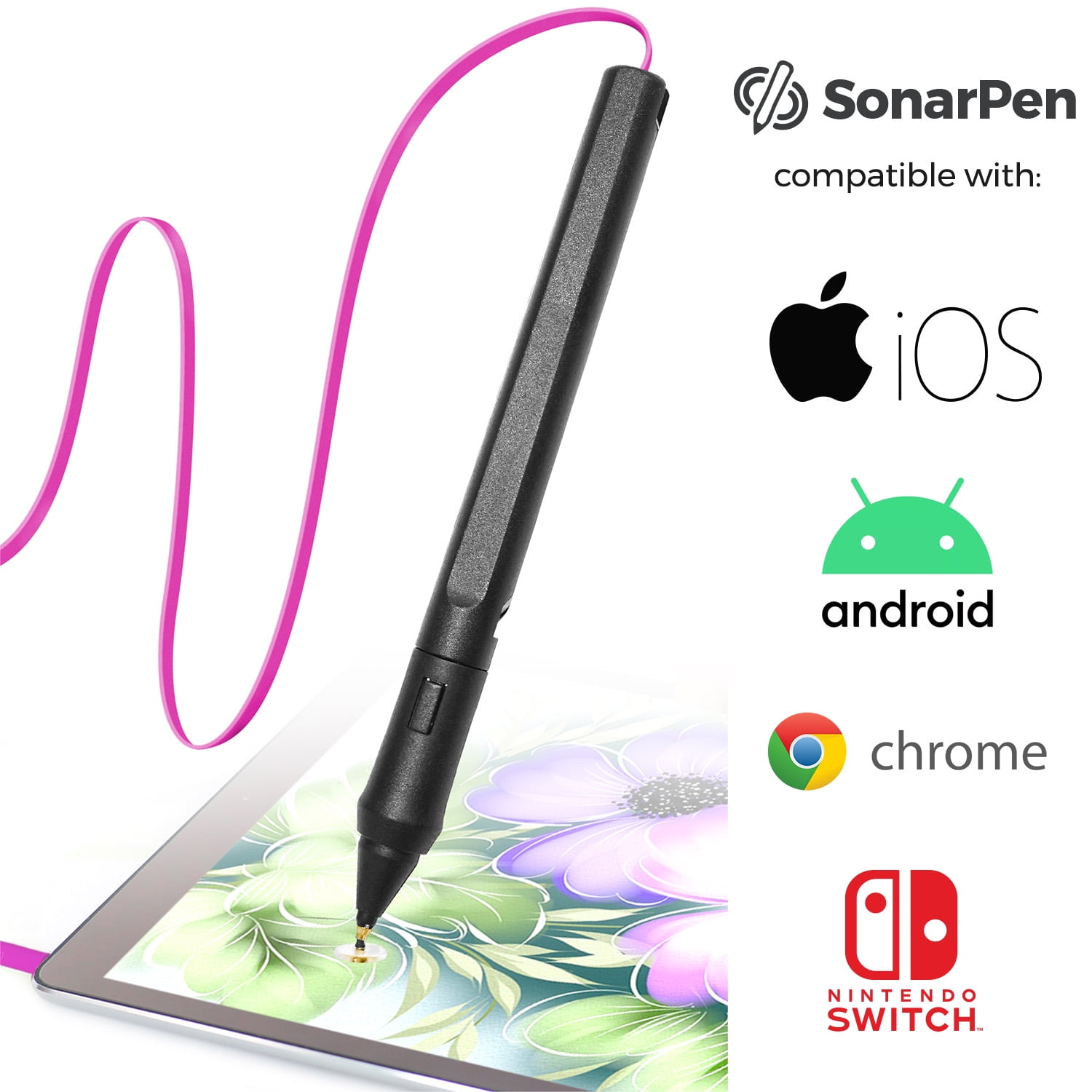SonarPen - Pressure Sensitive Smart Stylus Pen with Palm Rejection and ...