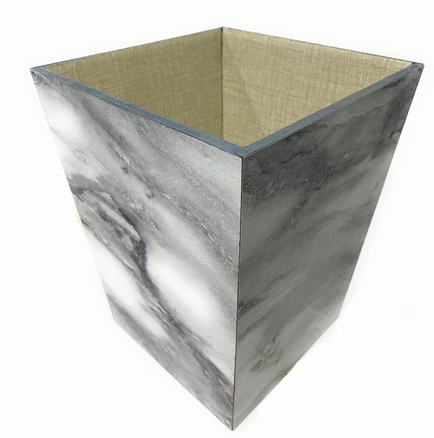 Sonas Creation OpenTop Trapezoid Wooden Grey White Dustbin Waste Basket ...