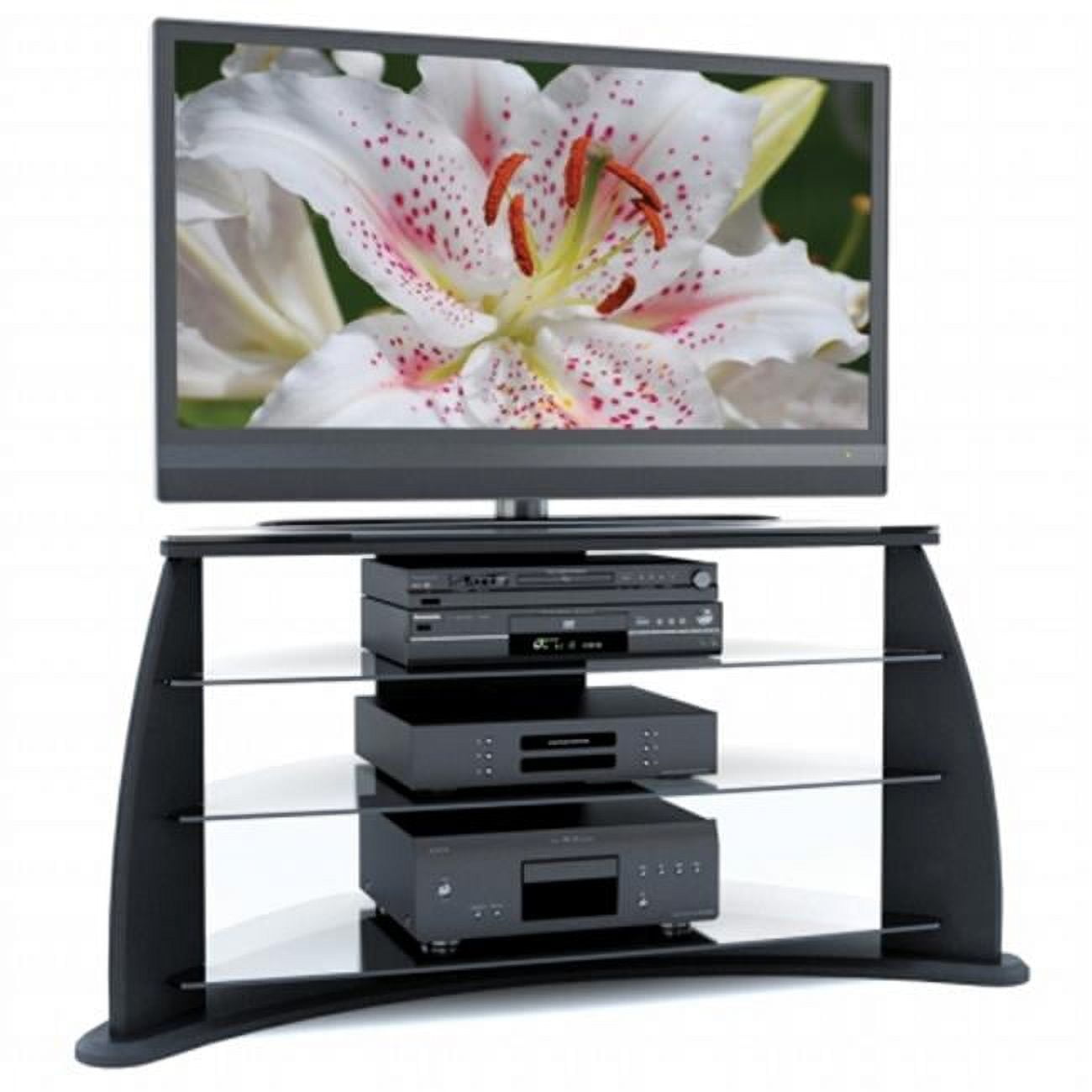 Sonax FP-4000 Florence 42 in. Midnight Black TV Stand with Glass ...
