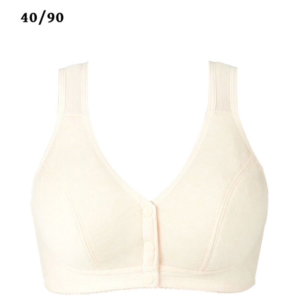 Sonceds Front Clasp Strap Bralette Breathable Cotton Bra Moisture ...