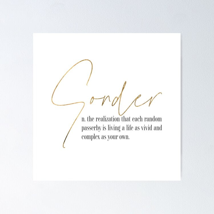 Sonder Definition Poster- Unframed Poster | Wall Art | Perfect For Home ...