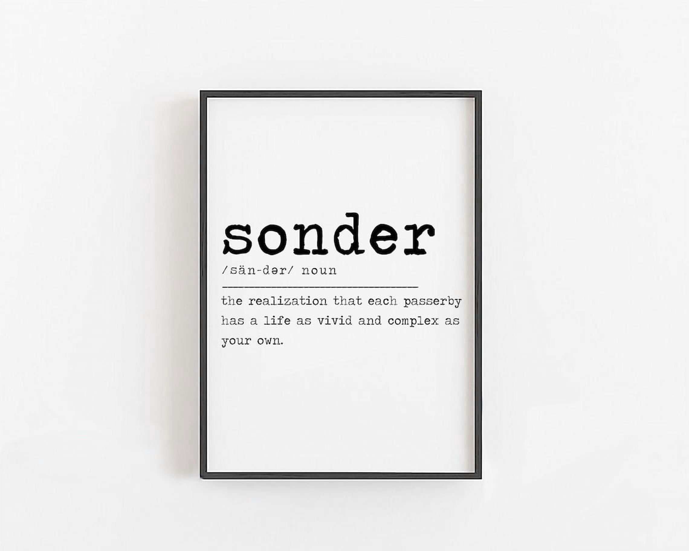 Sonder Definition Sonder Wall Art Sonder Print Inspirational Wall Art ...