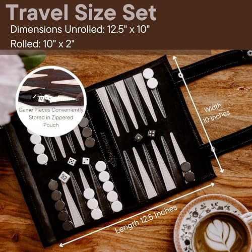 Sondergut Roll-up Portable Suede Backgammon Game Set - for Adults ...