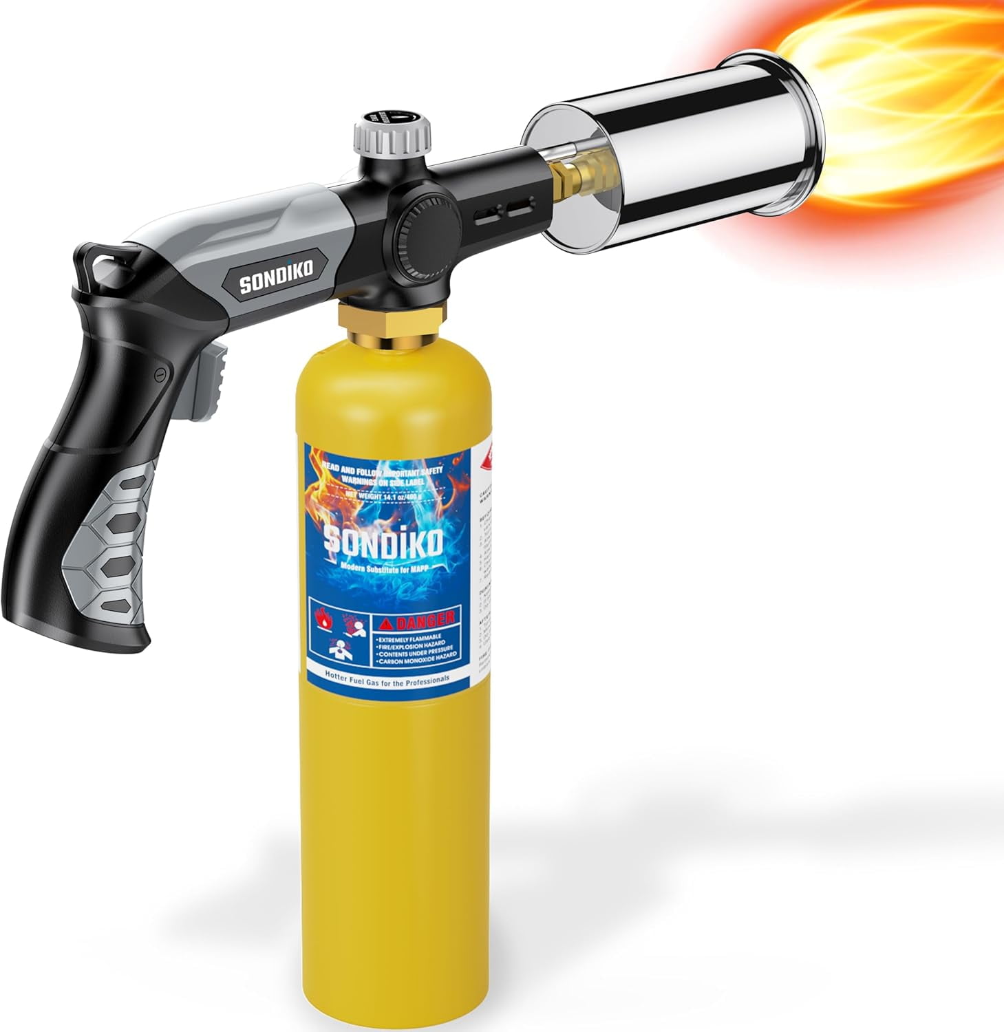 Sondiko Propane Torch with MAPP Cylinder, Powerful Propane Torch Head ...