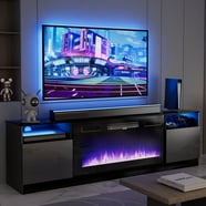 Ameriwood Home Ashton Lane Electric Fireplace TV Stand for TVs up to 65", Black Oak - Walmart.com