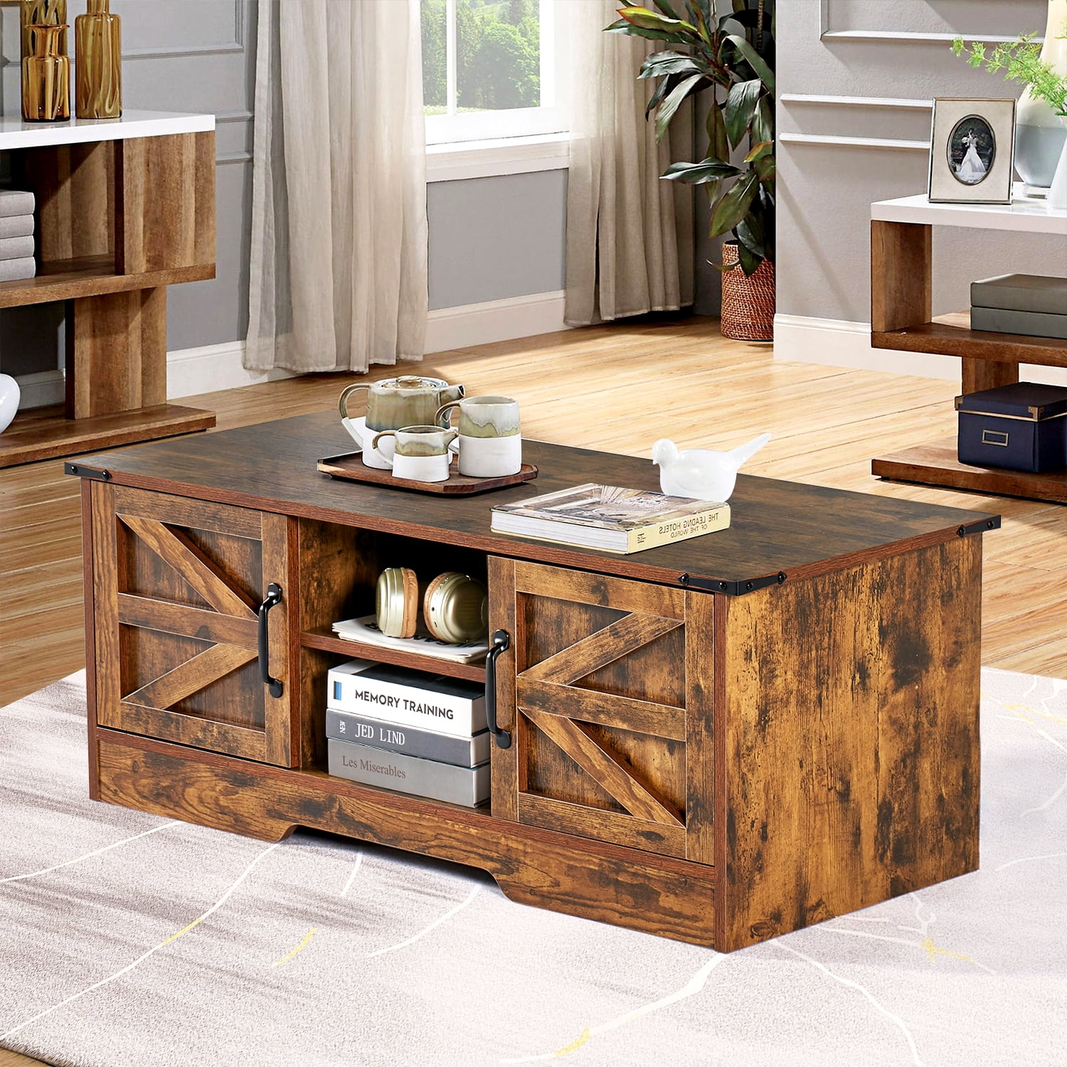 Sonegra Farmhouse Coffee Table, Coffee Table Sets for Living Room ...