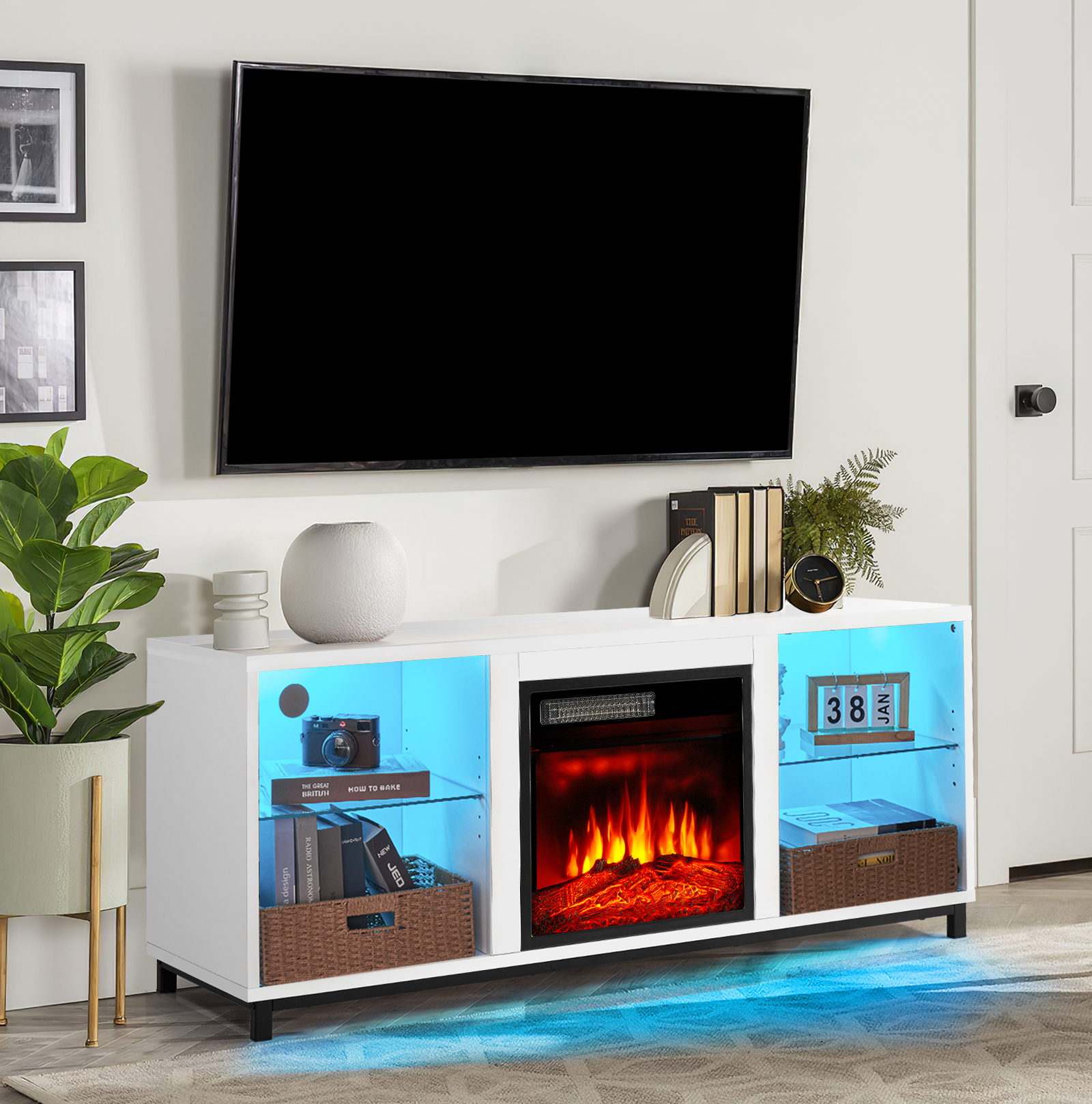 Linon Titian Tall Media Center, 36 inches Tall, Multiple Colors ...