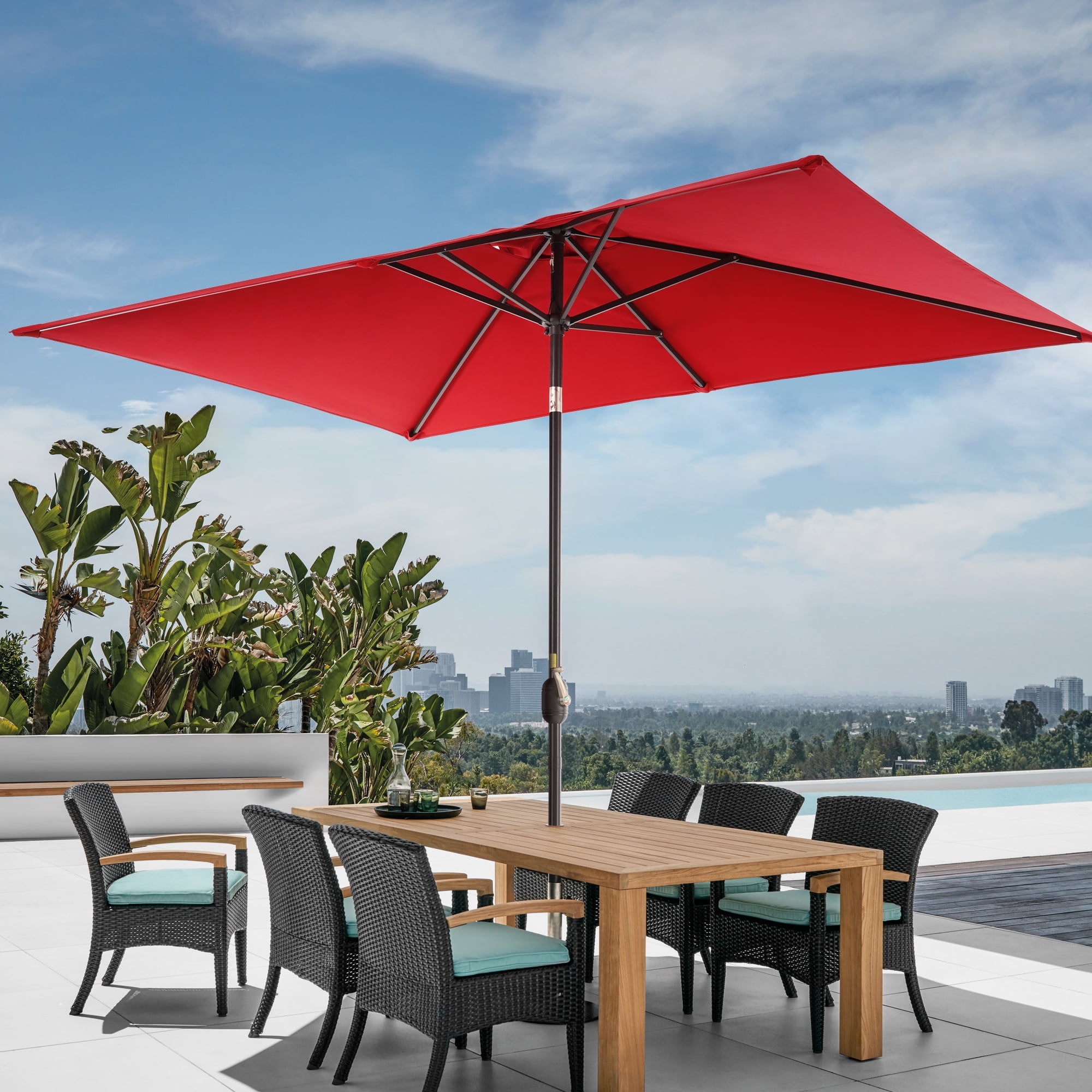 Sonerlic 6x9 FT Market Umbrellas and Shade, Table Umbrella for Patio ...