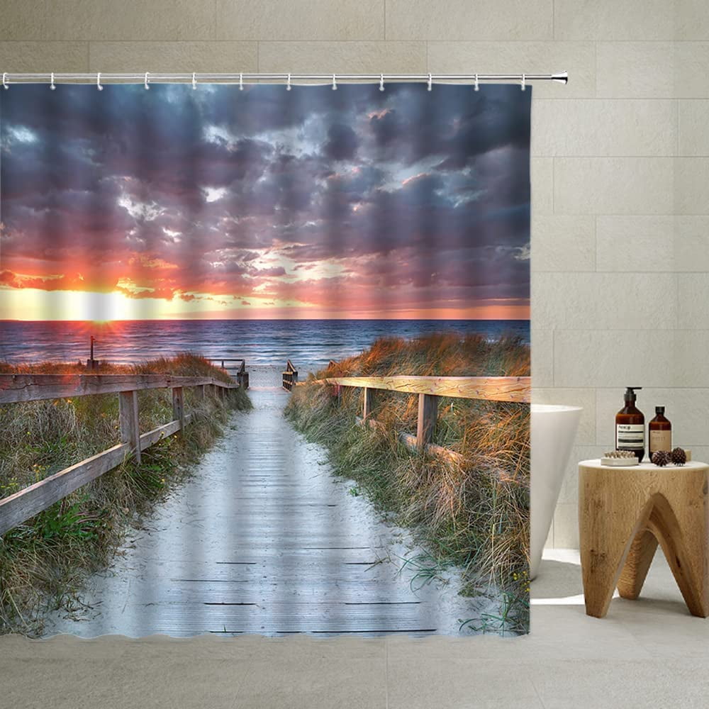Sonernt Beach Ocean Sun Sunset Glow Grass Seacoast Sand Seaside Coastal ...