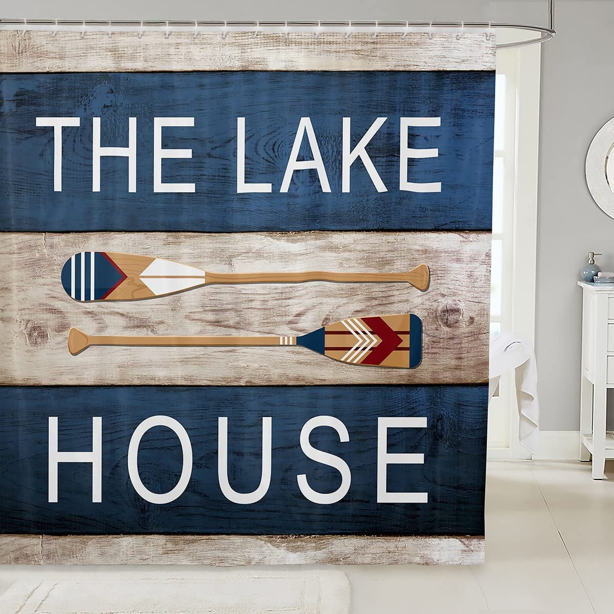 Sonernt Lake House Theme Shower Curtain 72x72 inch with 12 Hooks ...
