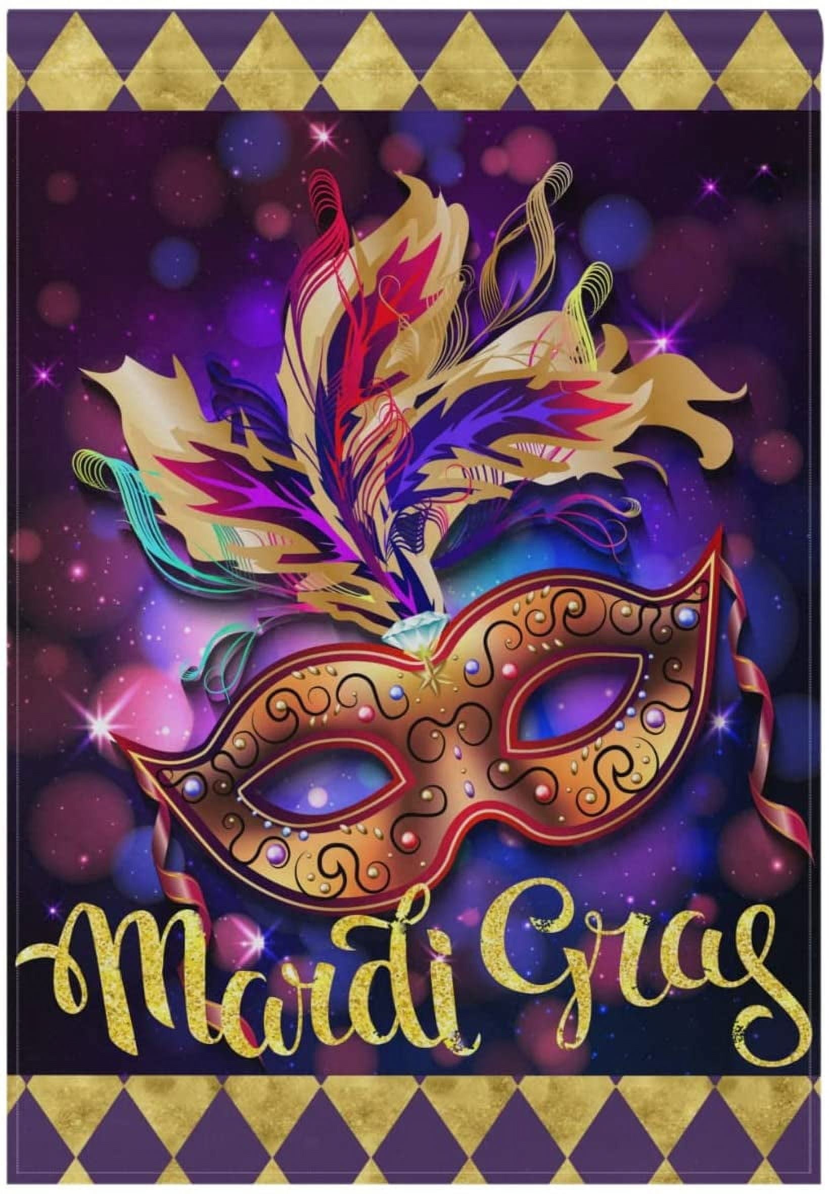 Sonernt Mardi Gras Garden Flag Yard Flag Double Sided Holiday Outdoor ...