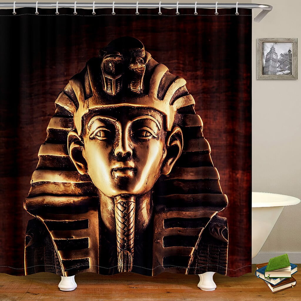 Sonernt Retro Egyptian Pharaoh Gold Shower Curtain 72x72 inch Bathroom ...
