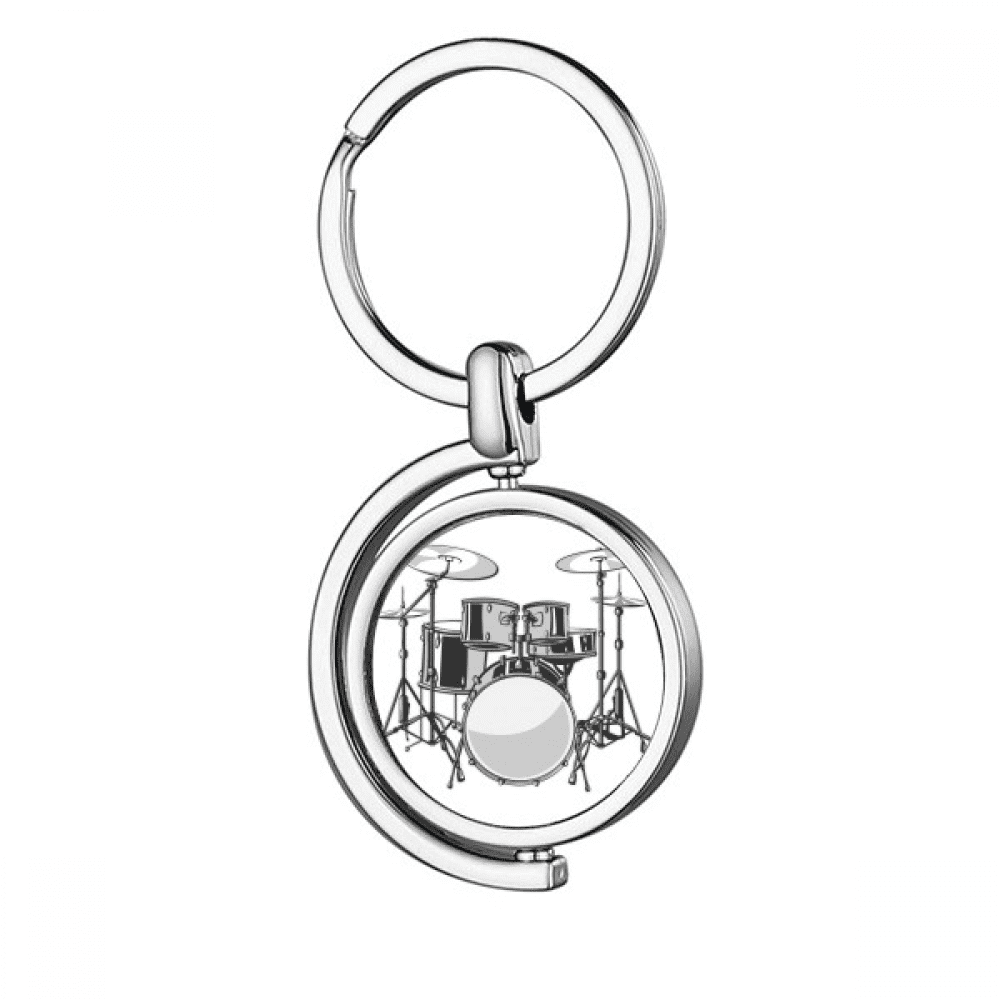 Song Music Drum Kit Energy Illustrate Rotating Keychain Metal Keyring ...