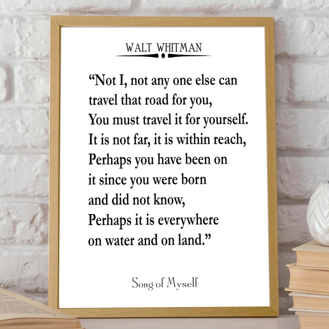 Song Of Myself By Walt Whitman Poetry Print Wall Art, Modern Wall Decor ...