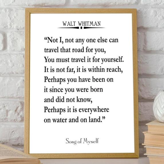 Song Of Myself By Walt Whitman Poetry Print Wall Art, Modern Wall Decor ...