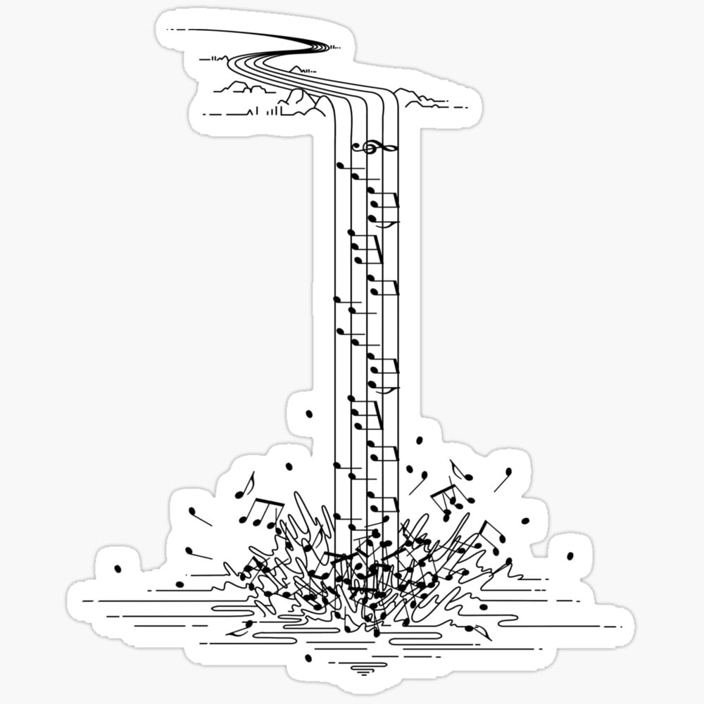 Song Of Nature Waterfall Sticker Phone Decal Water Bottle Stickers Car ...