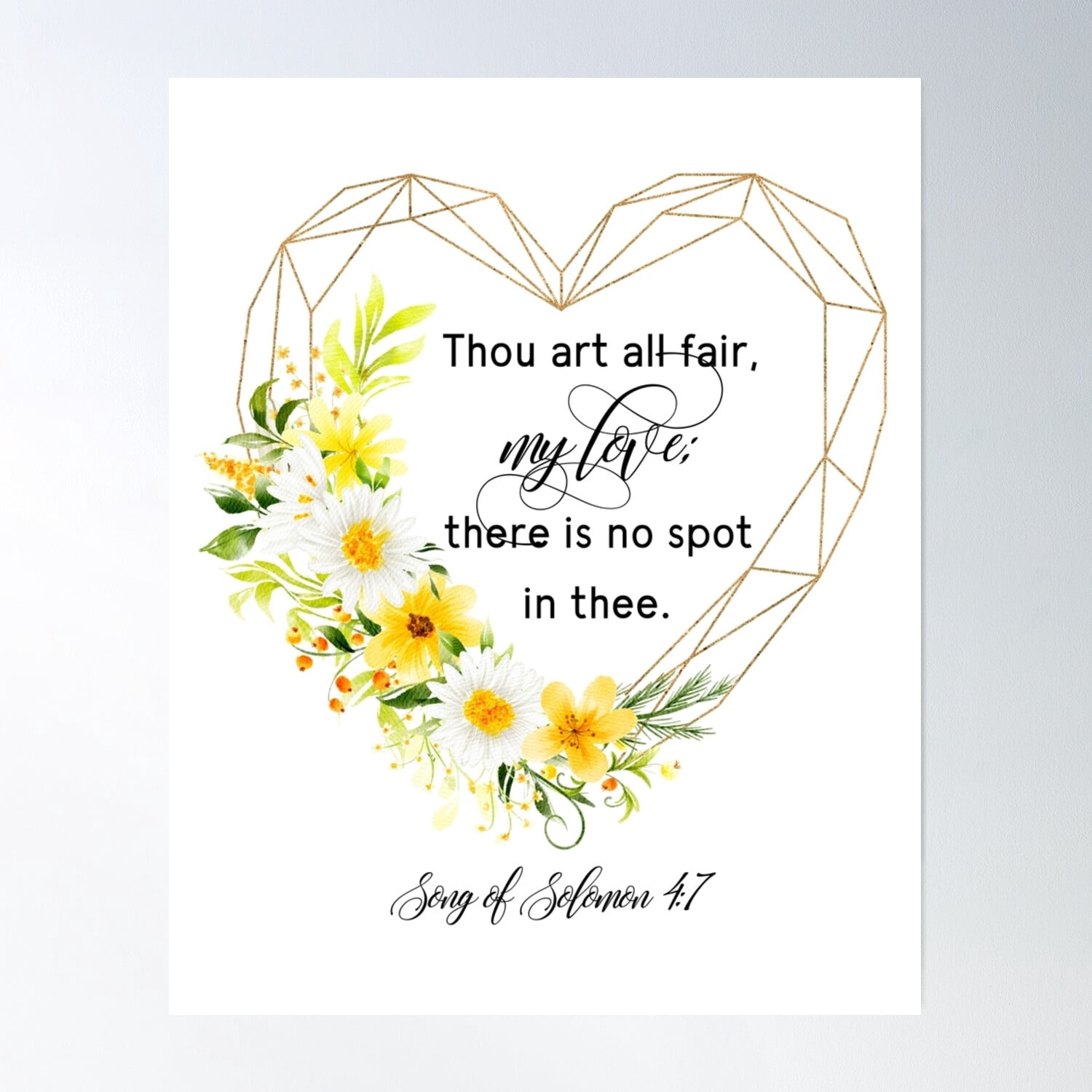 Song Of Solomon 4:7 Scripture, Floral Bible Verse, Song Of Songs, Bible ...
