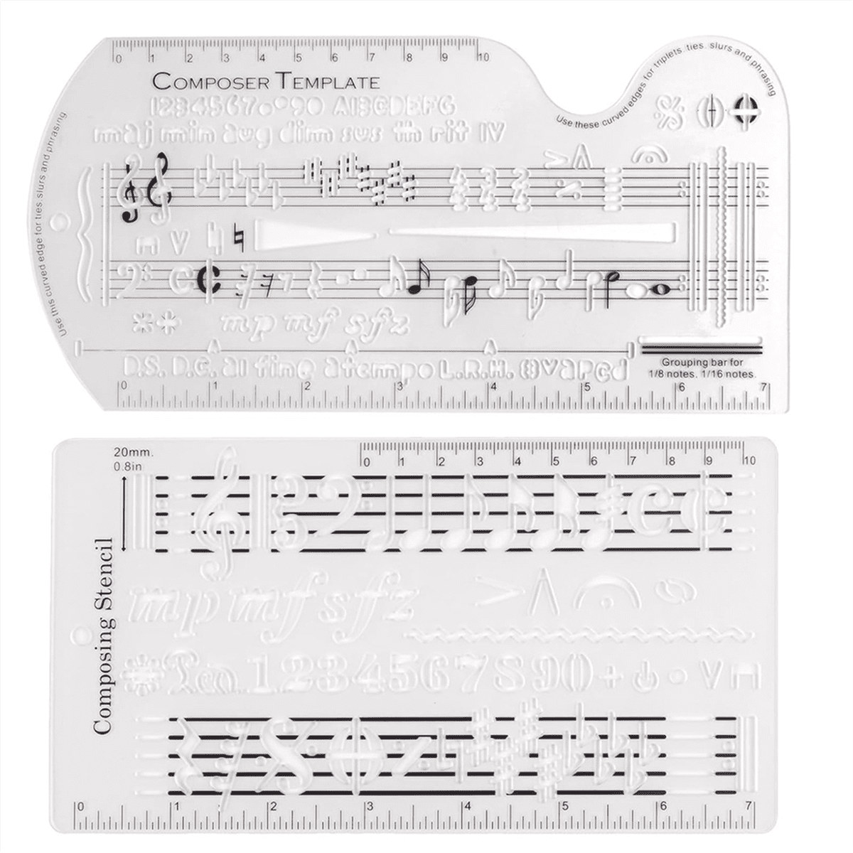 Song Writer'S Composing Template Stencil, Staff Drawing Ruler, Notation ...